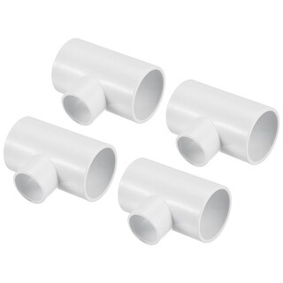 1 1/4" x 3/4" 3 Way Tee Pipe Fittings UPVC, 4 Pack Joint Coupling Pipe, White - Bed Bath ...